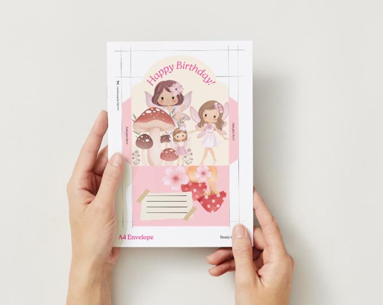 Printable Happy Birthday Envelope Template: A4 Card DIY - Etsy