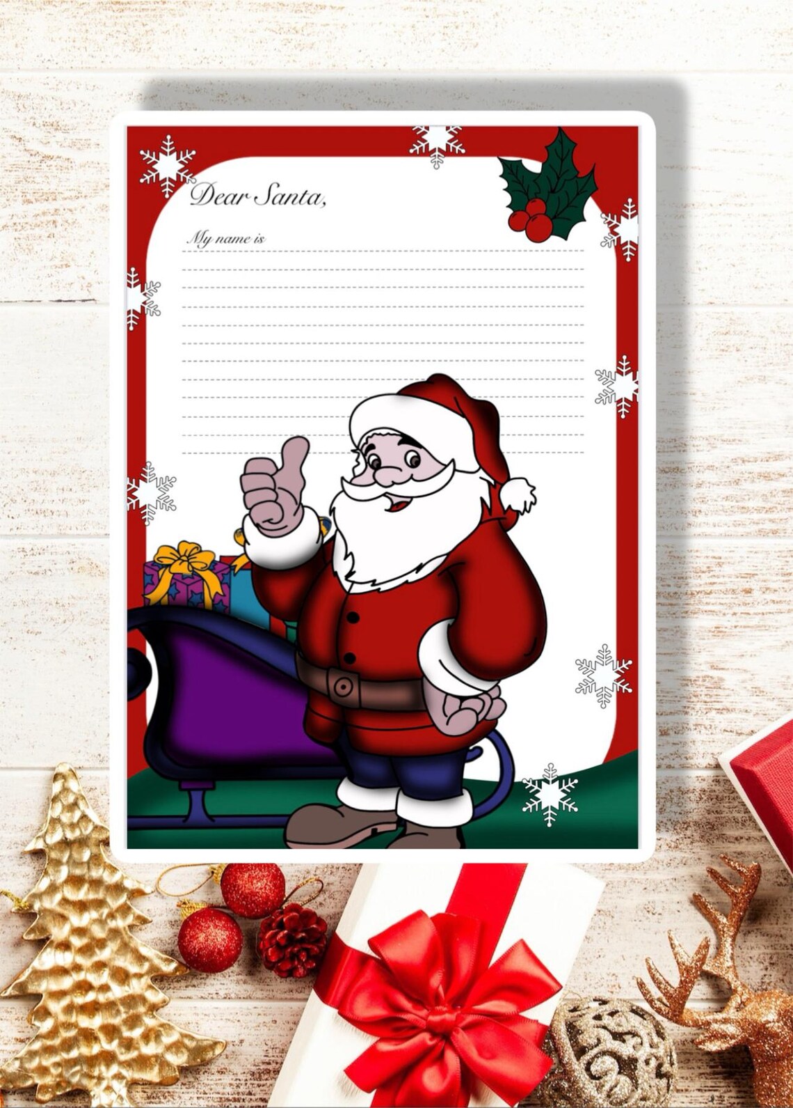 Printable Letter to Santa Kit: Kids Christmas Wish List (PDF) - Etsy