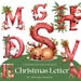 Watercolor Christmas Letters Clipart: Hand-painted Holiday Font ...