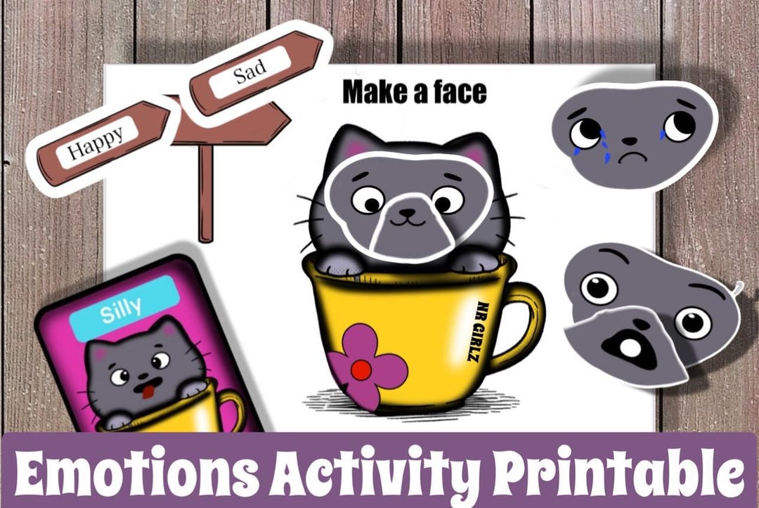 Kitten Emotions Activity Printable Fall Activities for Kids Preschool ...