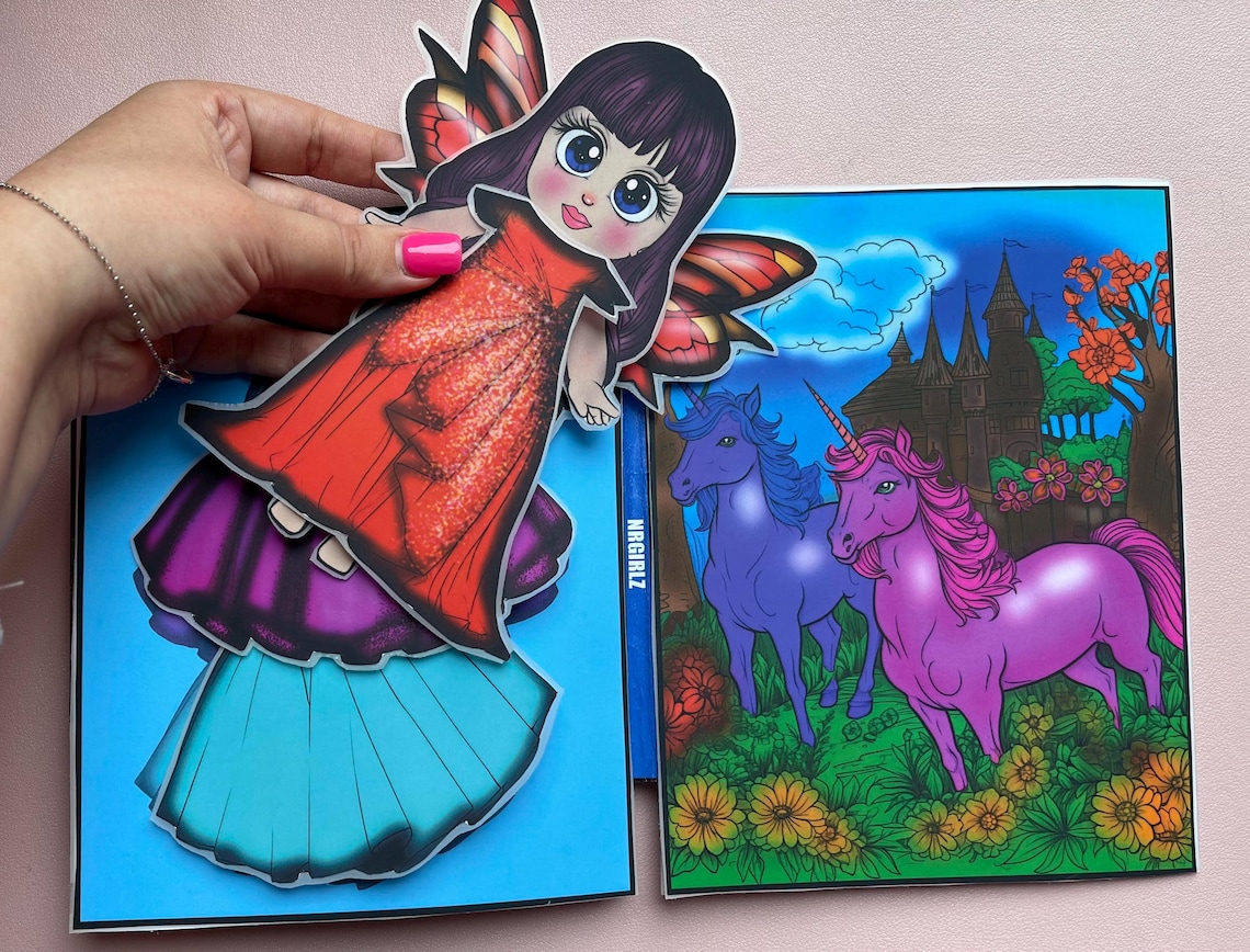 Printable Paper Doll, Fairy Doll, Fairy Wings, DIY, Paper Toy, Paper ...