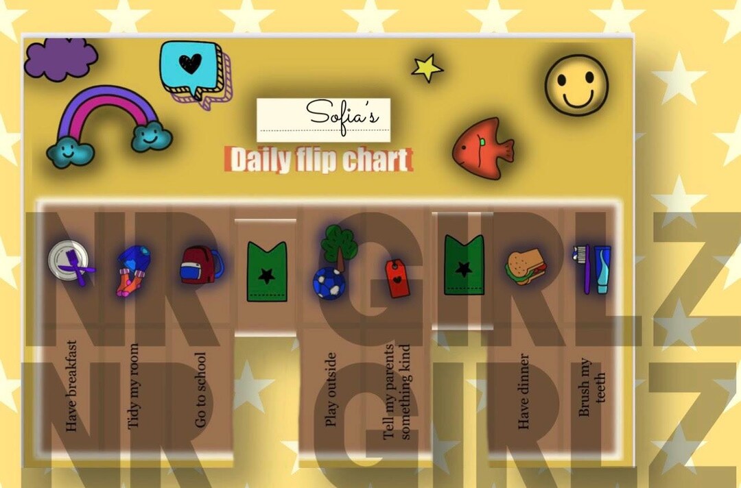 Kids Flip Routine Chart Printable, Daily Flip Chart, Visual Schedule ...