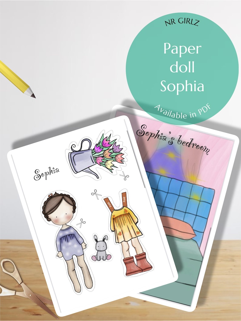 Paper Doll Sophia, Printable Paper House, Doll DIY Paper House - Etsy UK