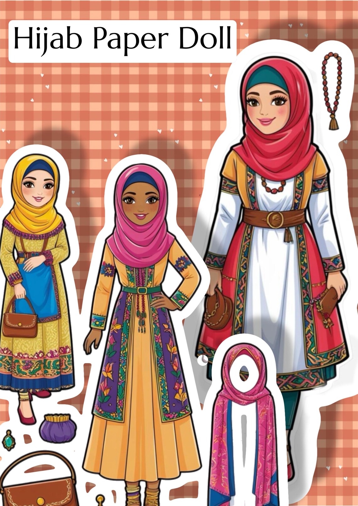 Muslim Paper Doll Hijab Girl Paper Pretend Play - Etsy