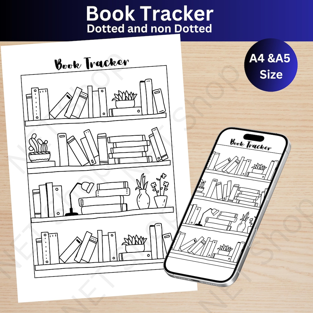 Cute Book Tracker Printable A4 A5 | Reading Log Page | Dotted & Plain ...