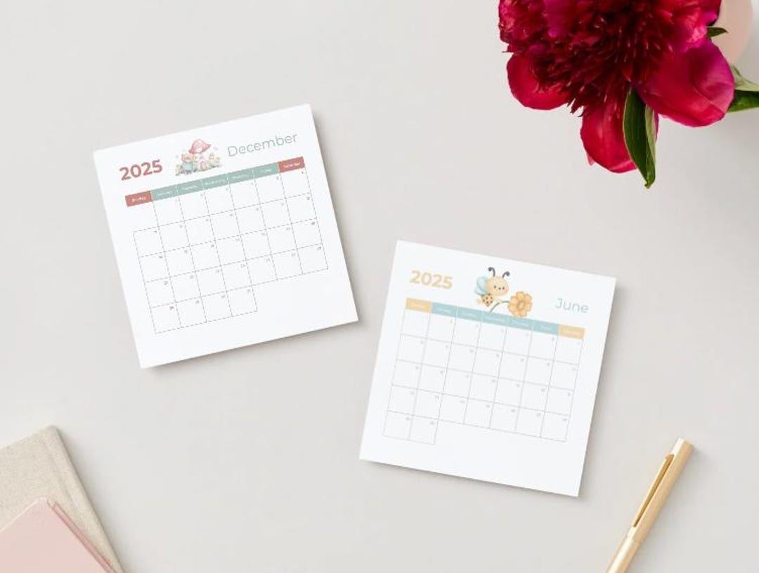 2025 Watercolor Calendar Printable, Monthly Wall Art (PDF Download ...
