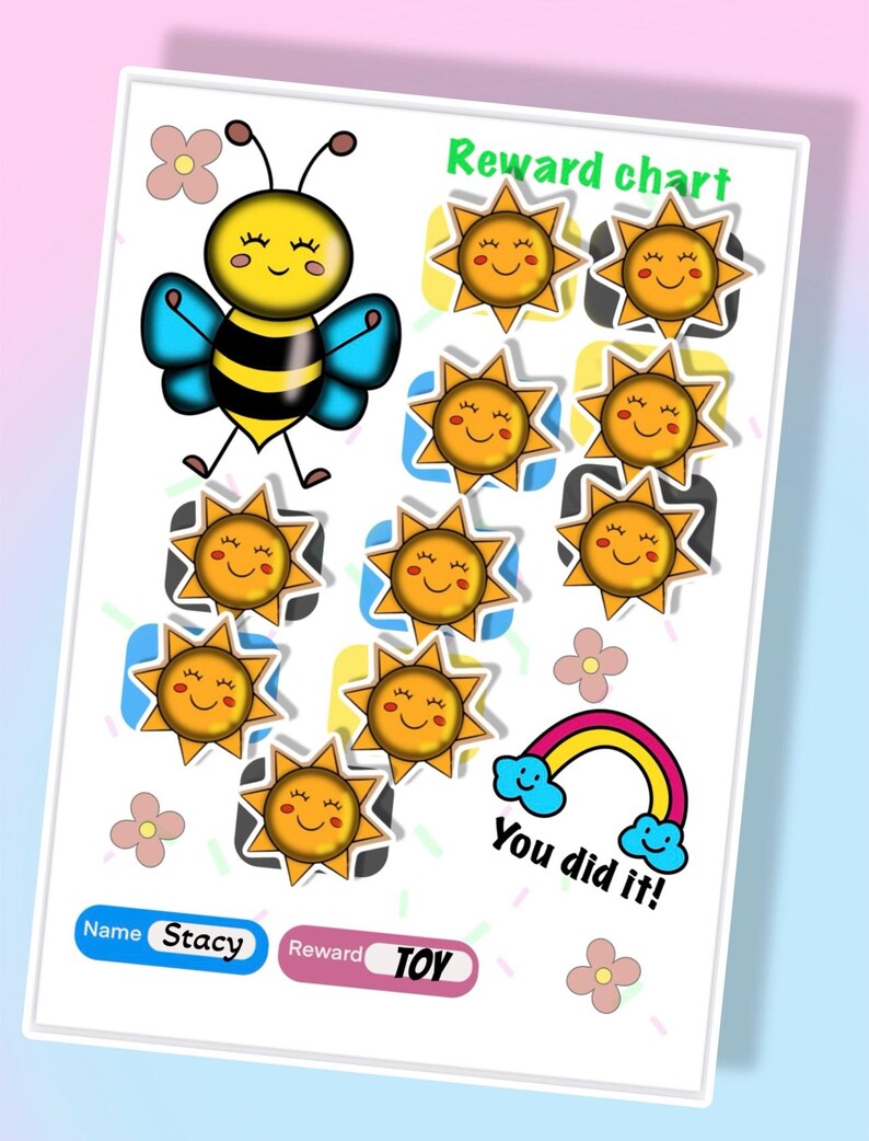 Busy Bee Printable Reward Chart (digital Download) - Etsy