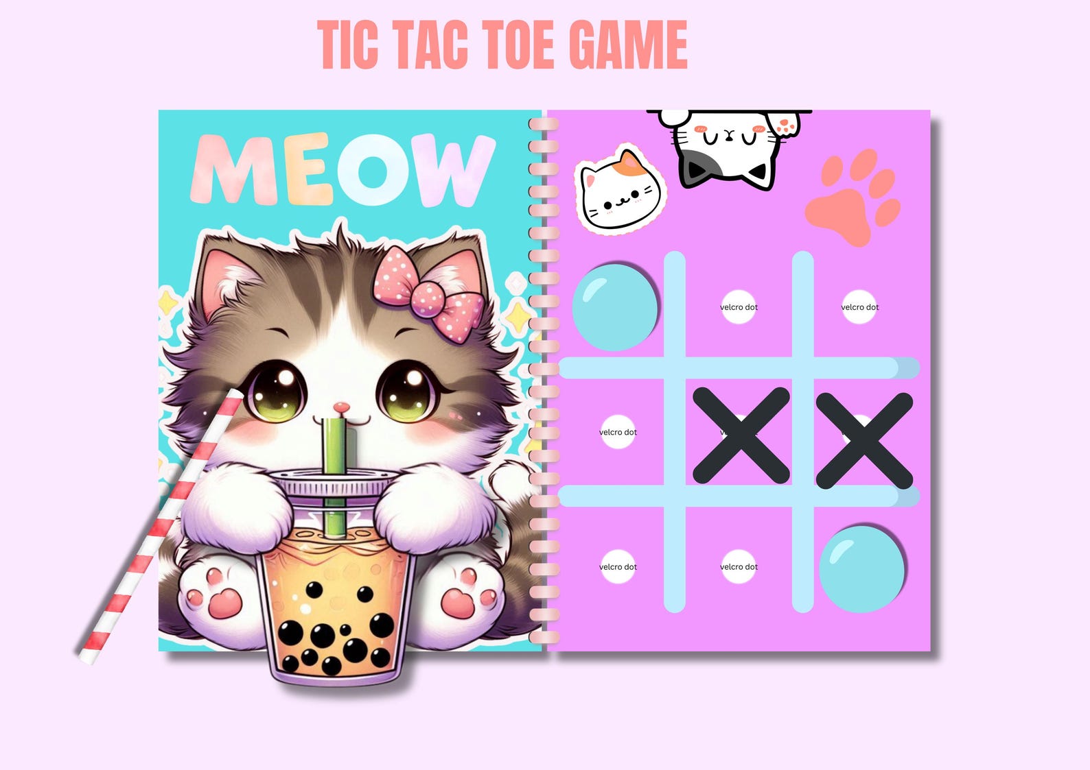 Printable Cat Tic Tac Toe Game | Kids Party Activity (A4 PDF) - Etsy