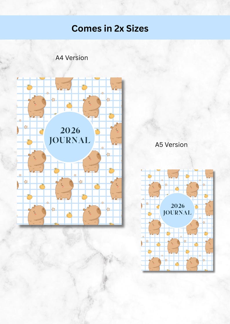 Capybara 2026 Printable Journal & Planner | Cute Capybara Planner ...