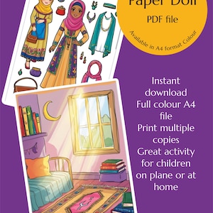 Muslim Paper Doll Hijab Girl Paper Pretend Play - Etsy