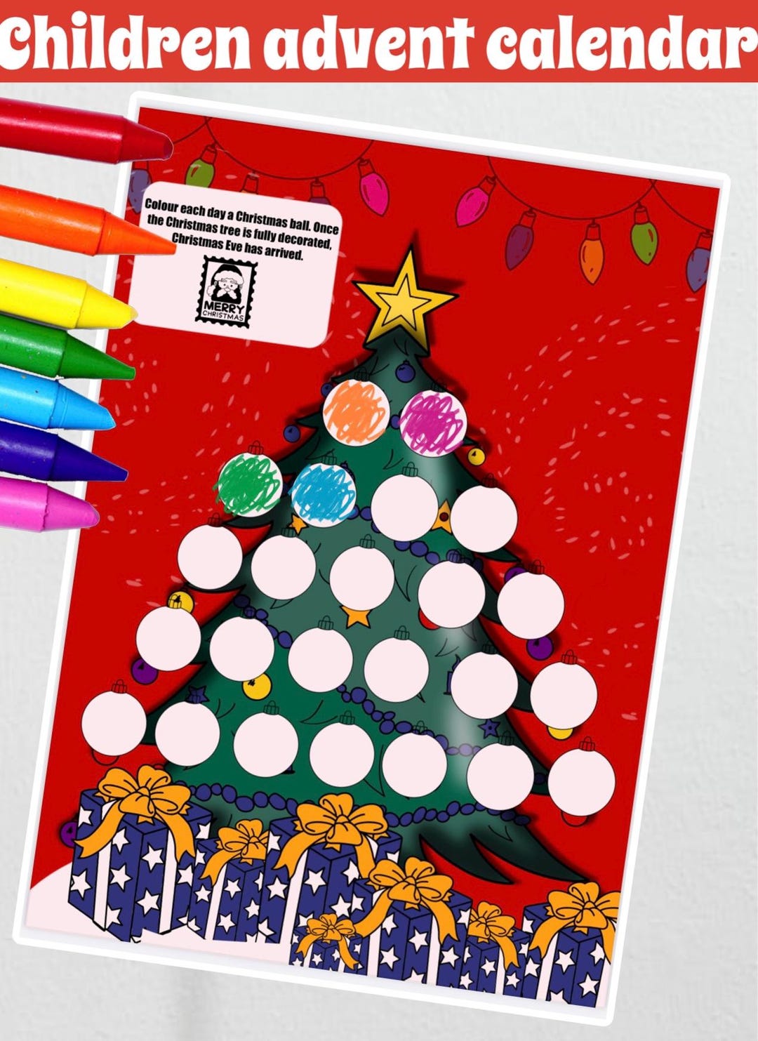 Printable Advent Calendar, Christmas Tree Countdown Calendar, Days Till ...