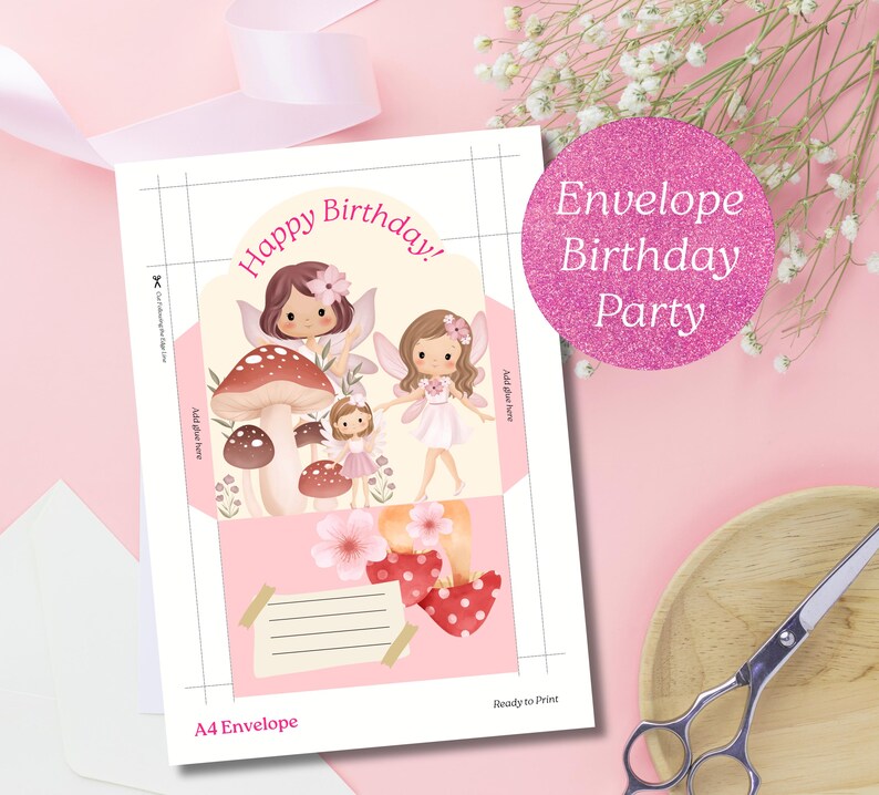 Printable Happy Birthday Envelope Template: A4 Card DIY - Etsy