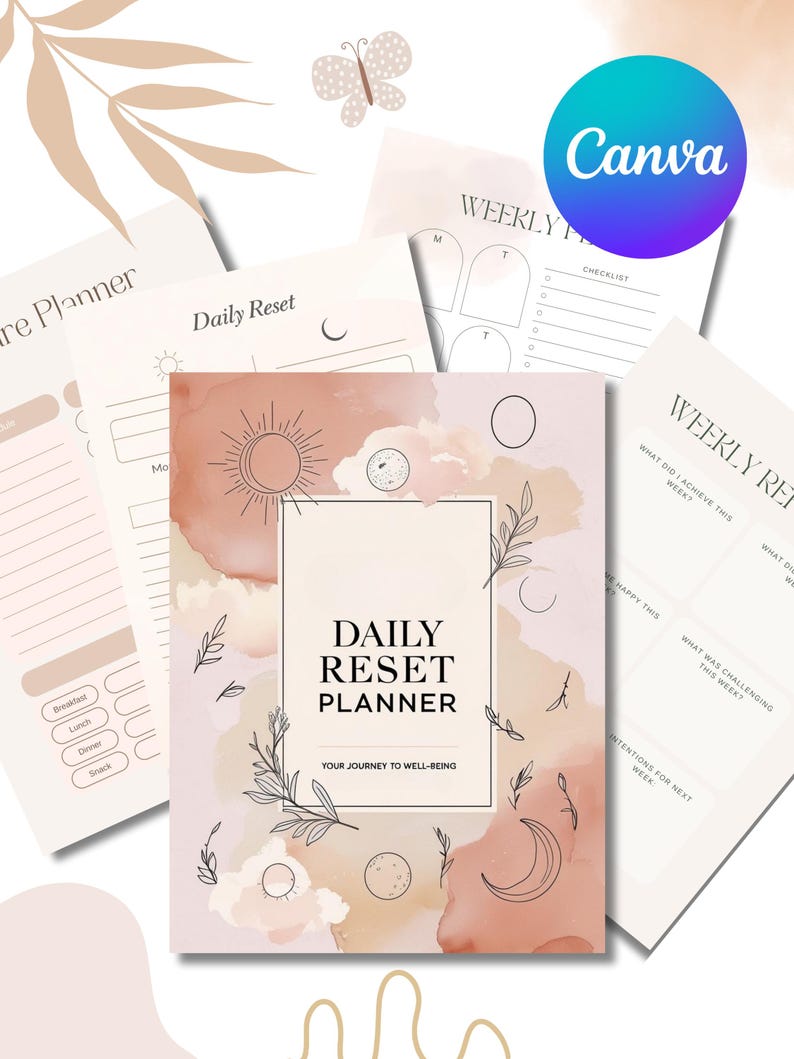 2026 Daily Wellness Planner: Editable Canva Template (digital PDF ...