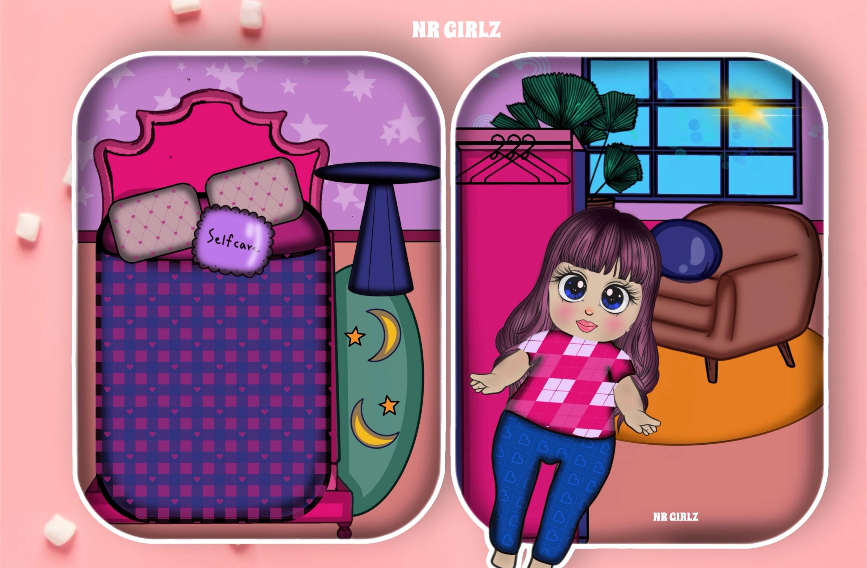 Printable Paper Dollhouse and Doll Set, Printable Paper Doll and ...