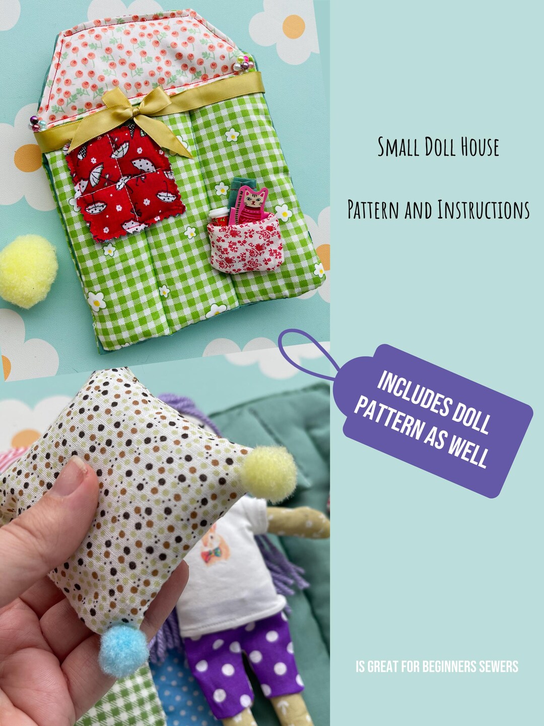 Doll House Quiet Book Pattern, Felt Doll & Accessories (digital Pattern ...