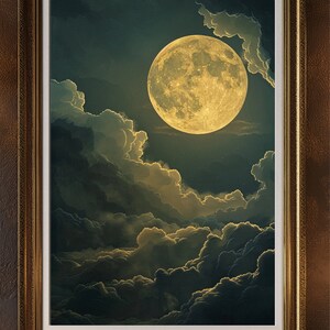 Lunar Wall Art Victorian Art Print Fairytale Room Decor Moon Art ...
