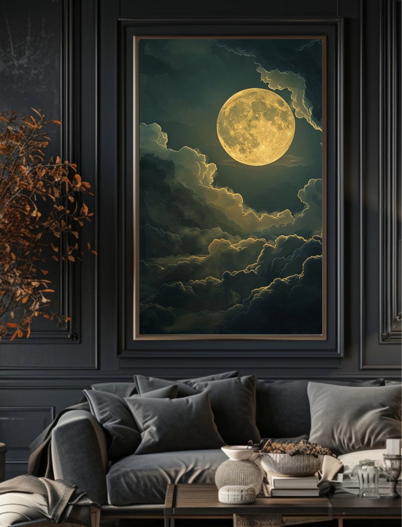 Lunar Wall Art Victorian Art Print Fairytale Room Decor Moon Art ...