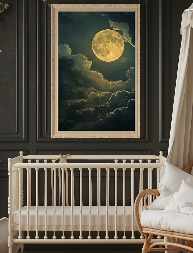 Lunar Wall Art Victorian Art Print Fairytale Room Decor Moon Art ...