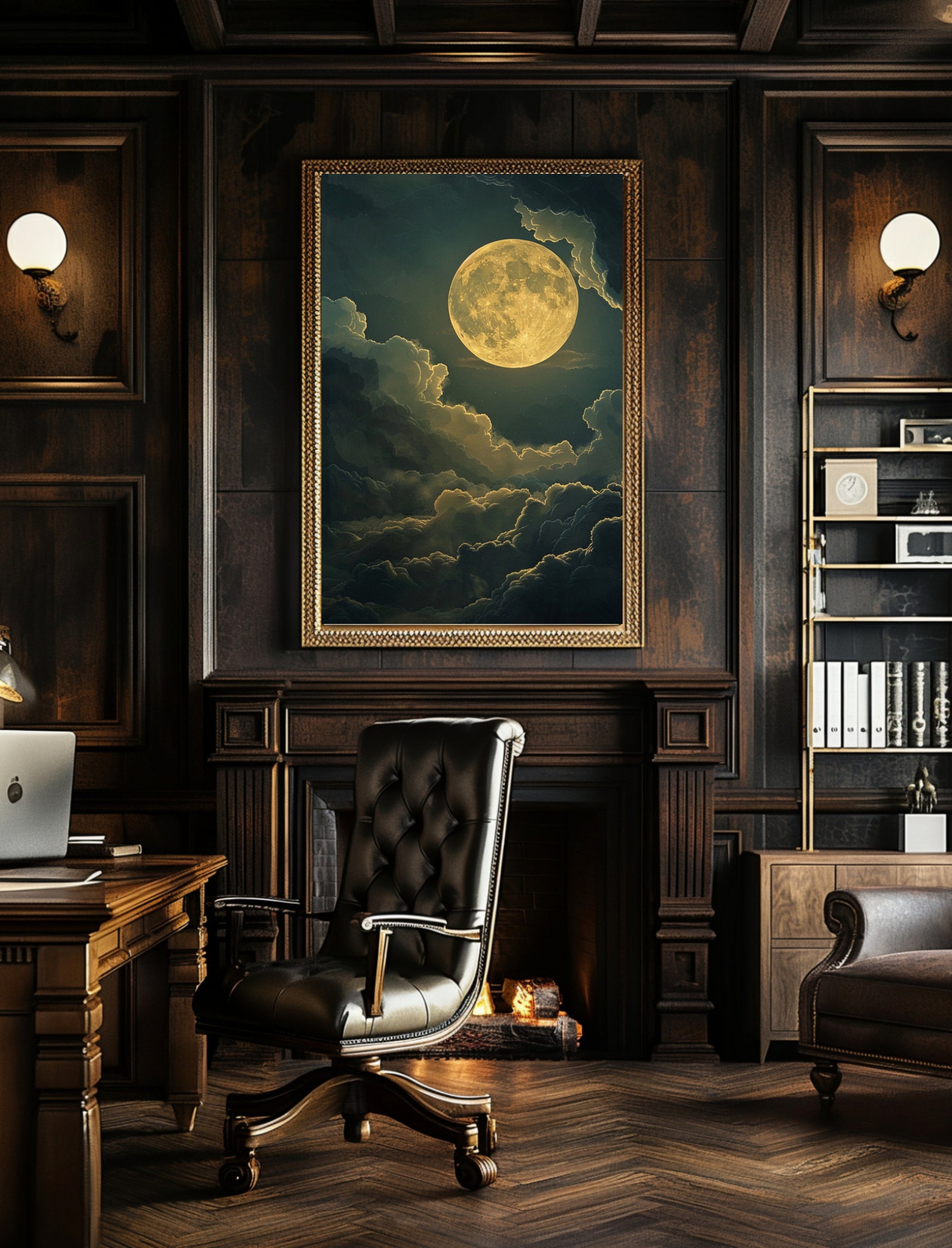 Lunar Wall Art Victorian Art Print Fairytale Room Decor Moon Art ...