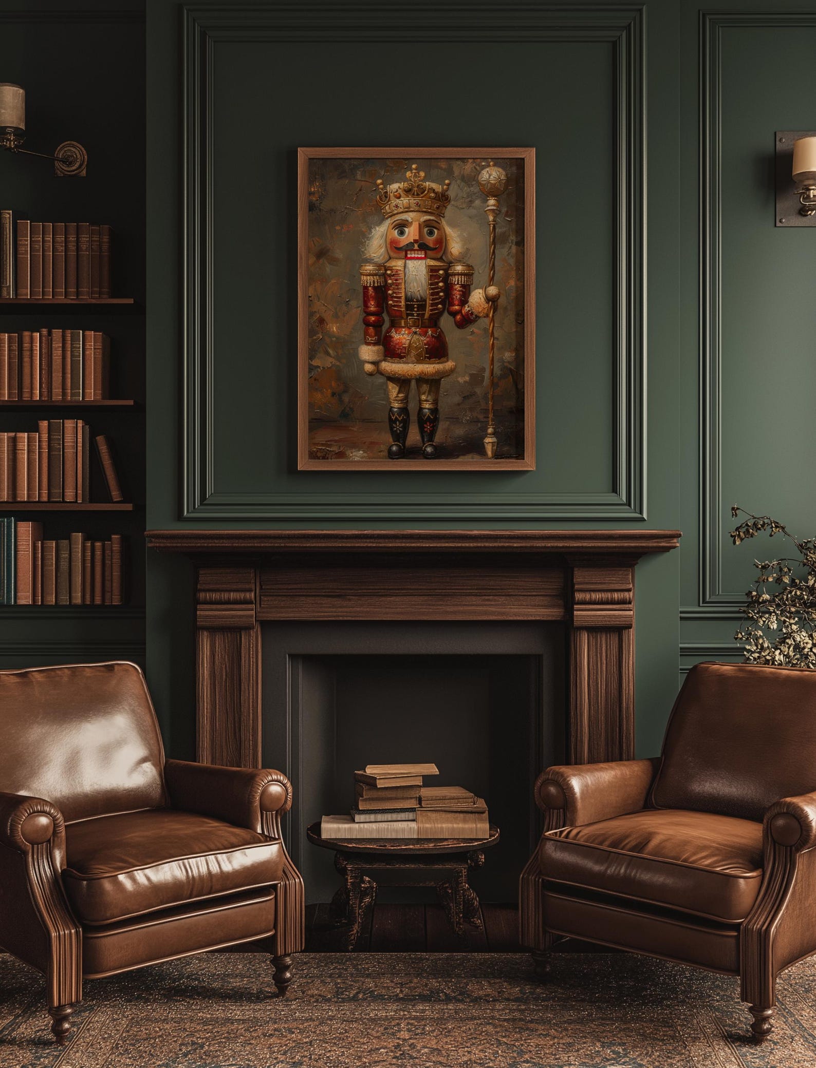 Vintage Nutcracker Oil Painting: Christmas Holiday Decor (digital ...