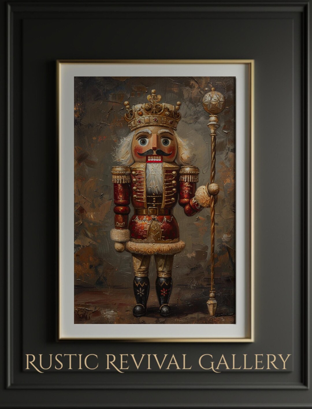 Vintage Nutcracker Oil Painting: Christmas Holiday Decor (digital ...