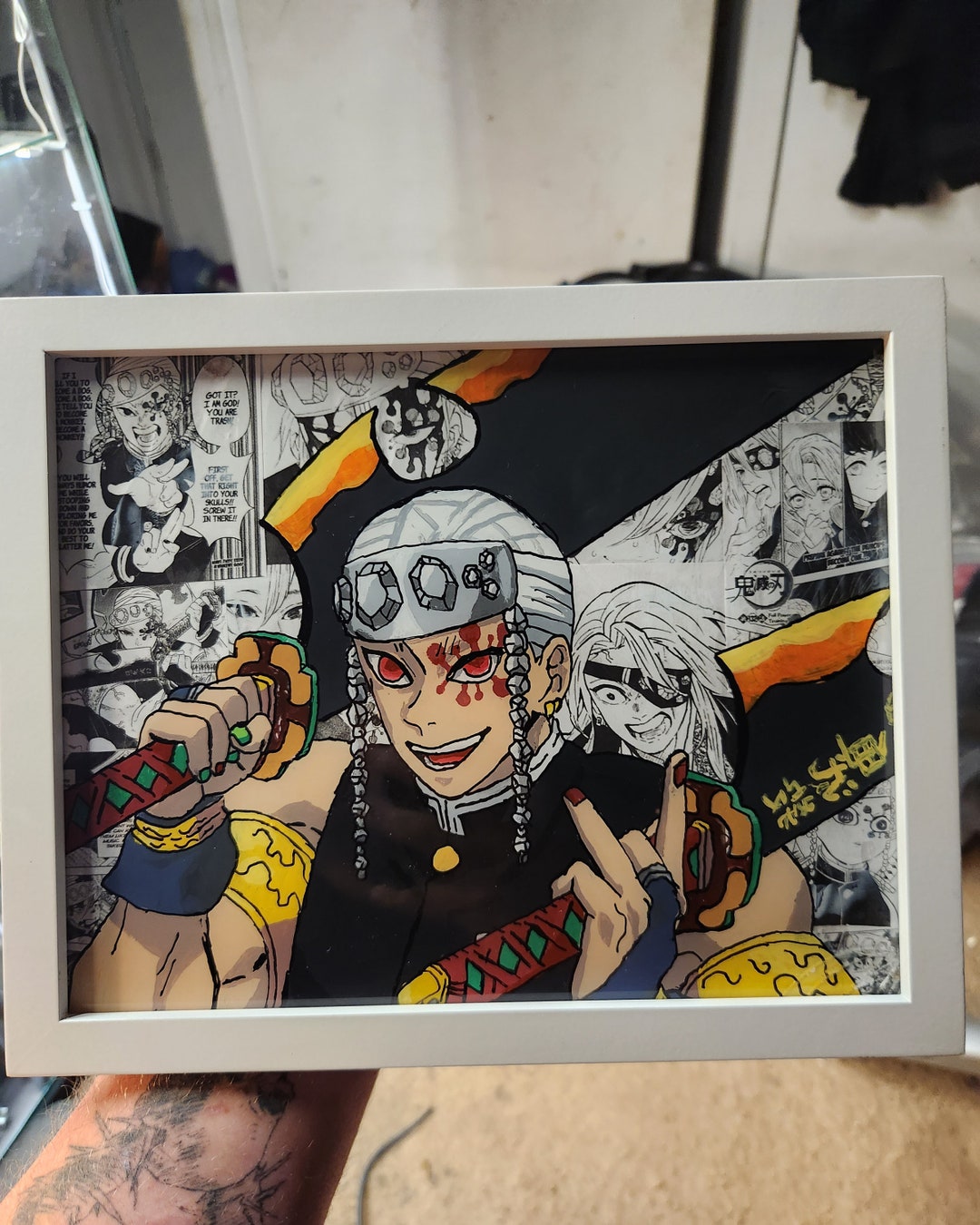 Hand Painted Demon Slayer Tengen Uzui Manga Anime Art - Etsy