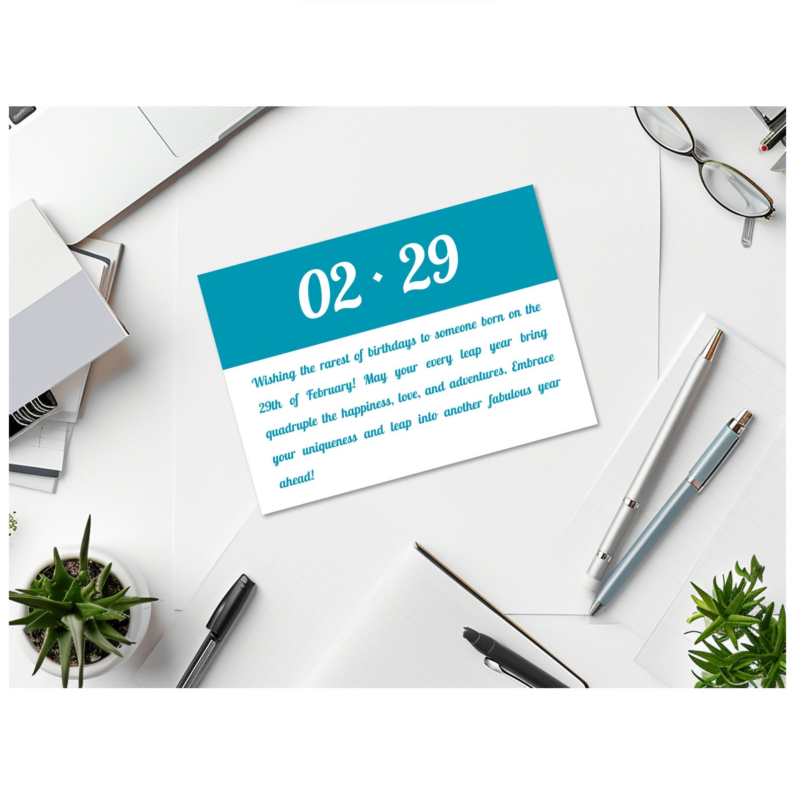 Leap Year Birthday Card for 29th February, Happy Birthday Greeting Card ...