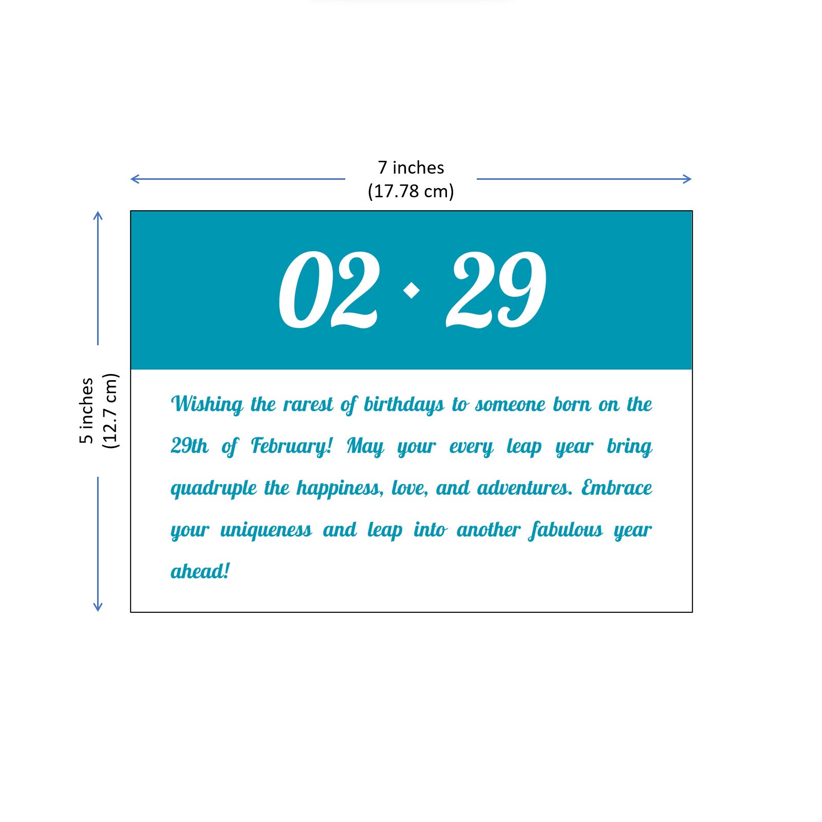 Leap Year Birthday Card for 29th February, Happy Birthday Greeting Card ...