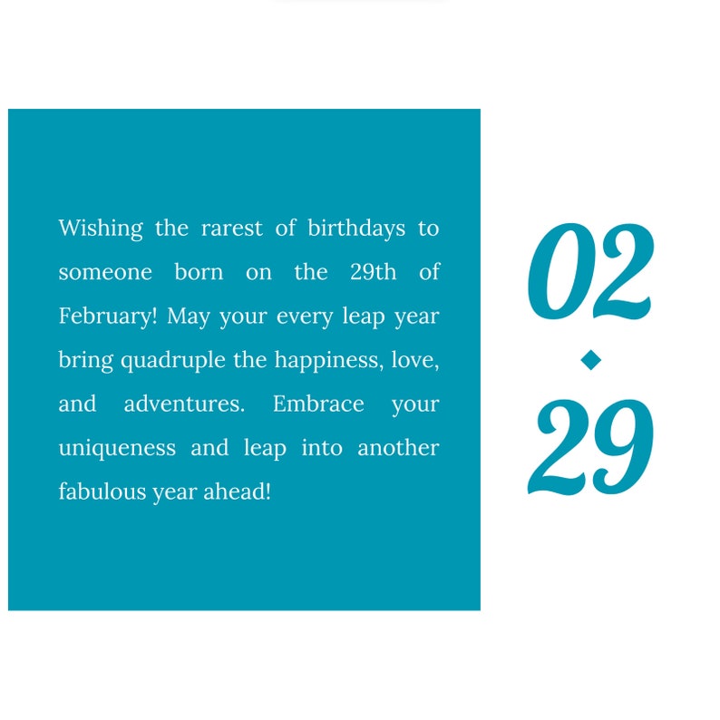 Happy Leap Year Birthday Card, Birthday Greeting Card for 29th February ...