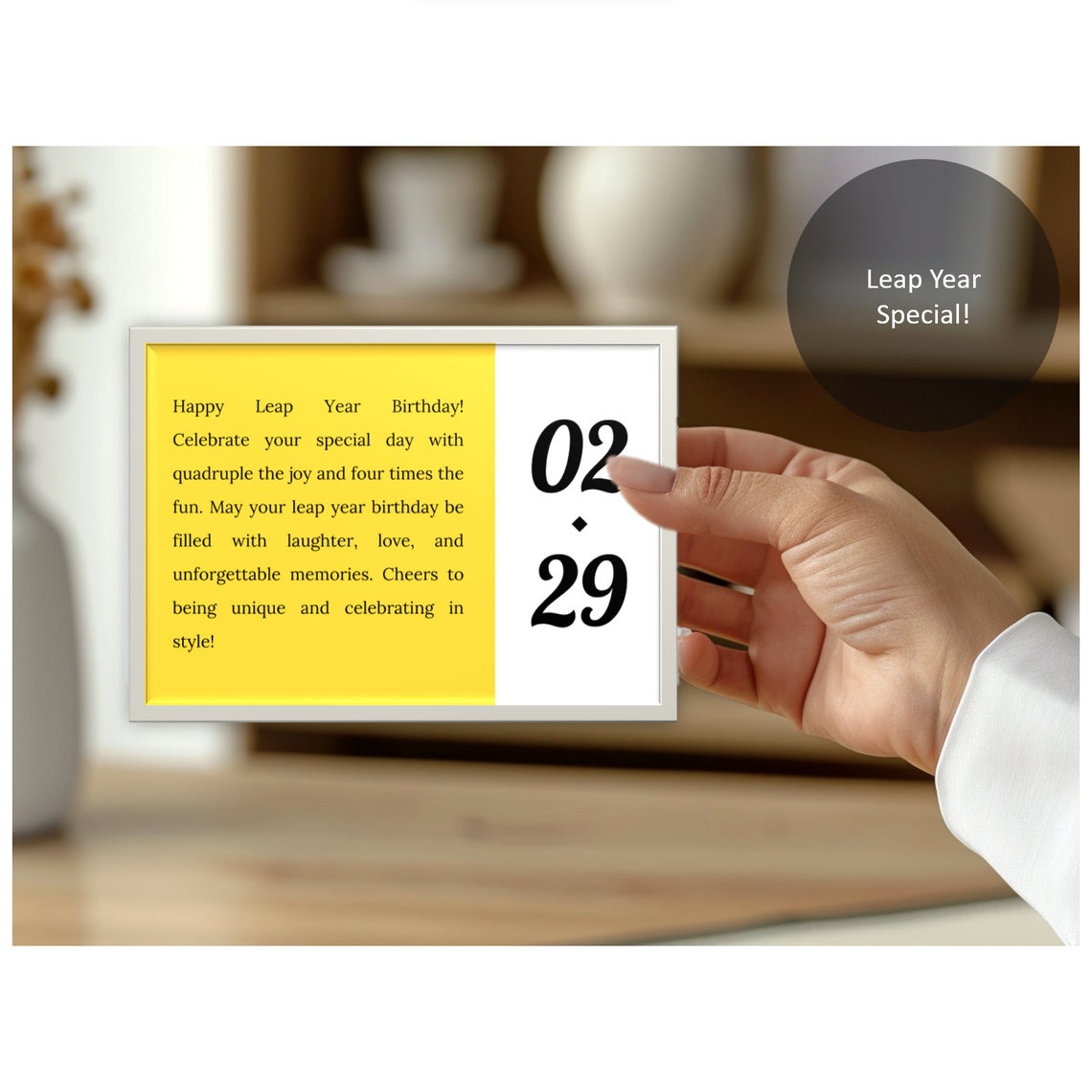 Leap Year Birthday Card, Happy Birthday Greeting Card for 29th February ...