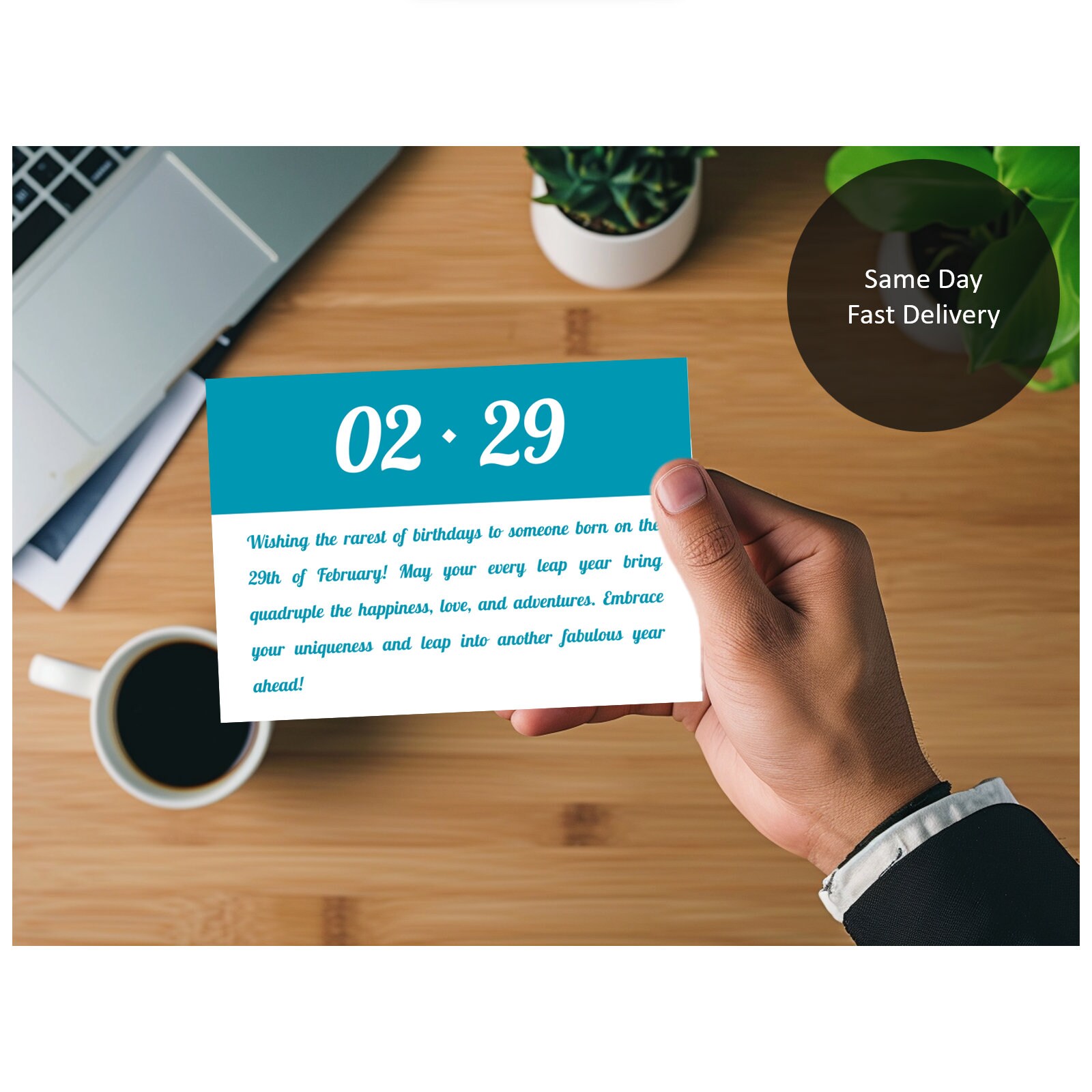 Leap Year Birthday Card for 29th February, Happy Birthday Greeting Card ...