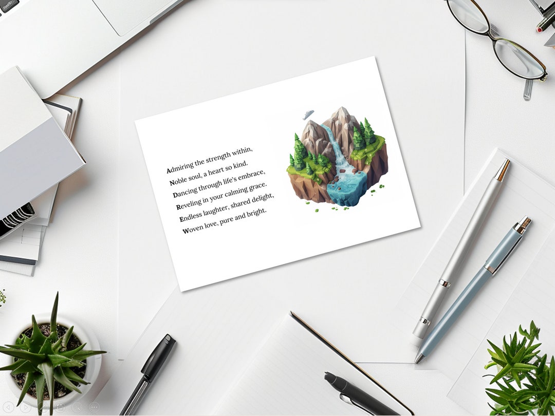 Personalized Acrostic Poem Card for Him, Acrostic Poem Valentine's Day ...