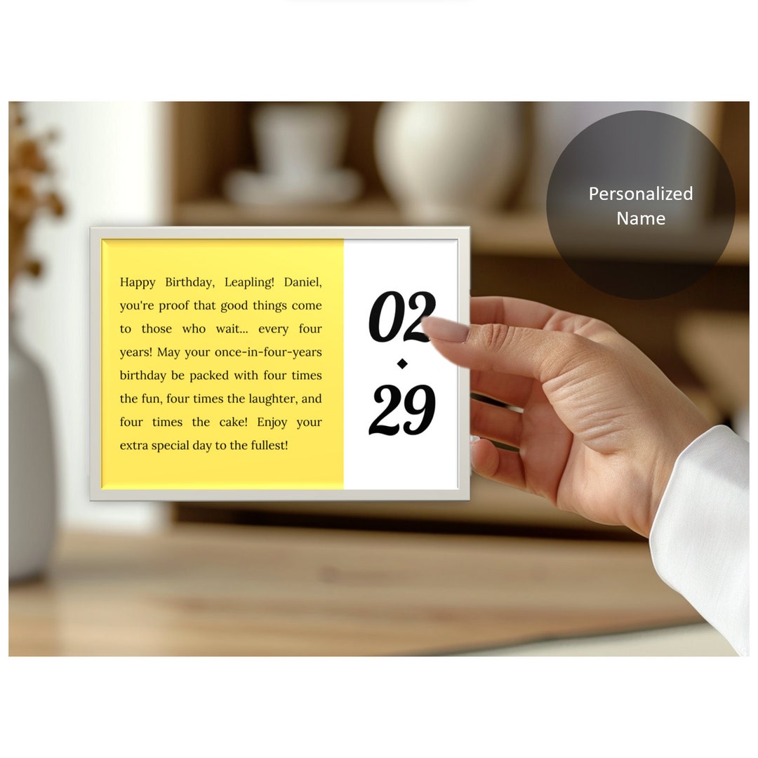 Happy Leap Year Birthday Card, Customized Greeting Card for 29th ...