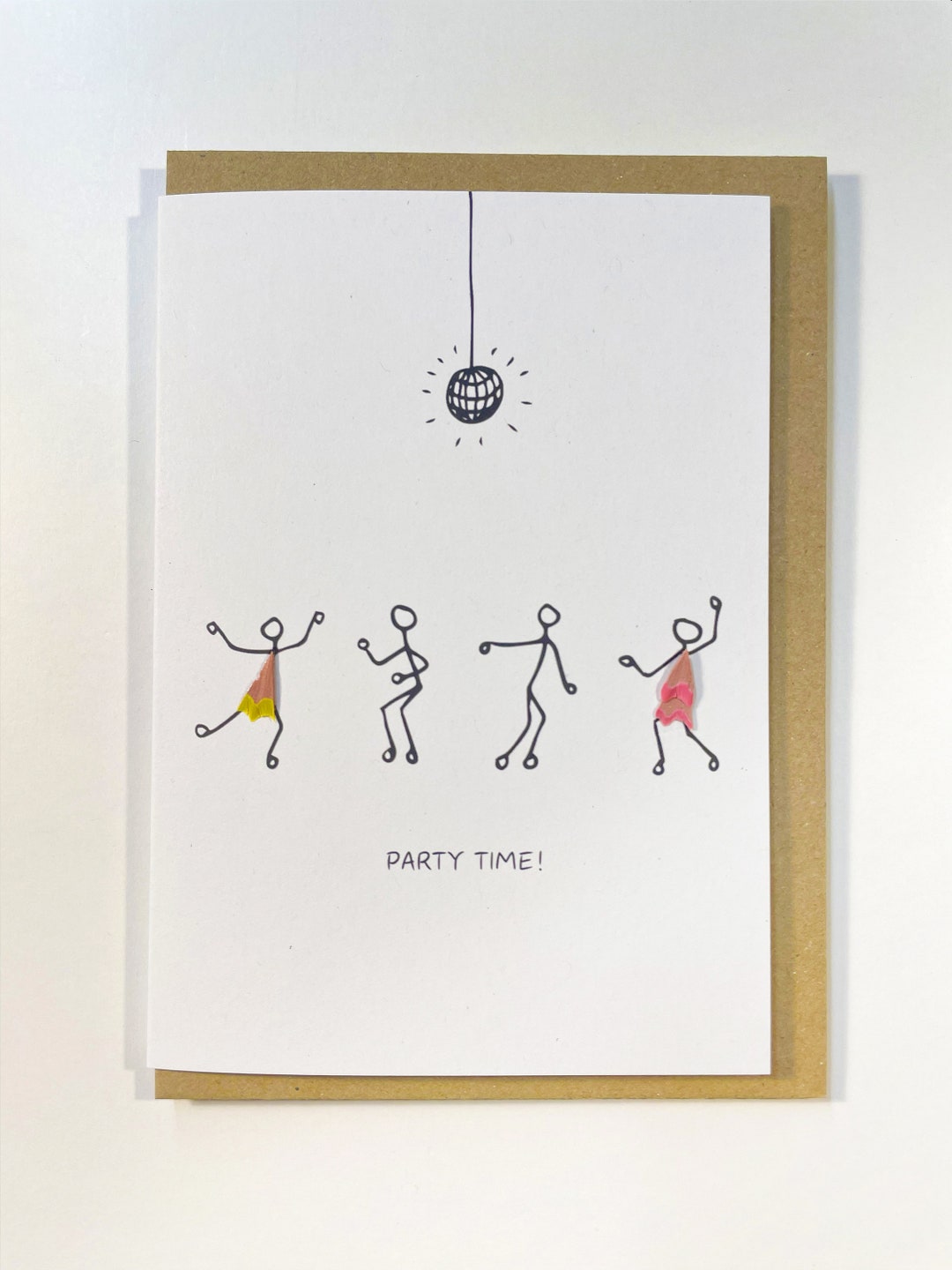 Fun Birthday Card Party Time Card Dancing Birthday Card Party Card ...