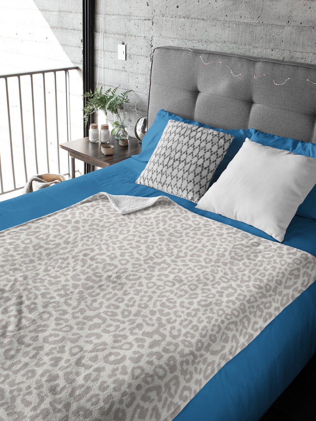 Cream Cheetah Velveteen Plush Blanket Luxurious Animal Print Throw ...