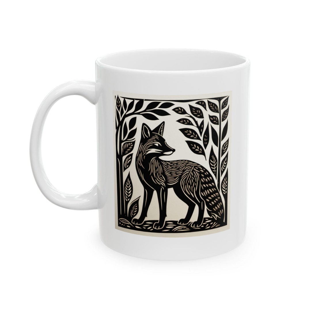 Fox Lino Cut Art Print Wood Cut Ink Print Gift for Spirit Animal Lover ...
