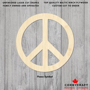 Peace Sign Wood Cutout | Baltic Birch Laser Cut Blank | Peace Symbol in ...
