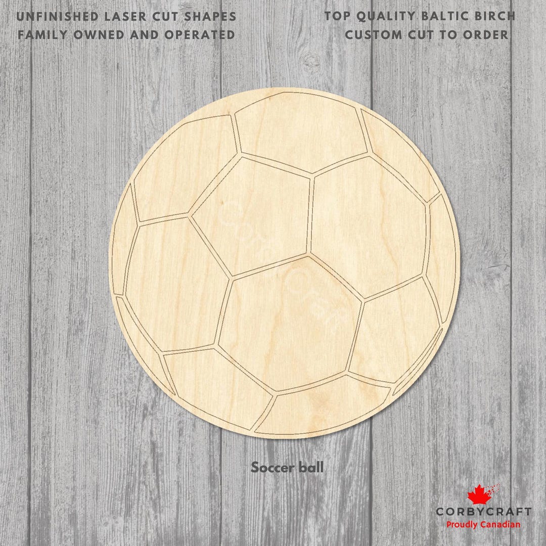 Laser Cut Soccer Ball | Baltic Birch Craft Blank - Etsy