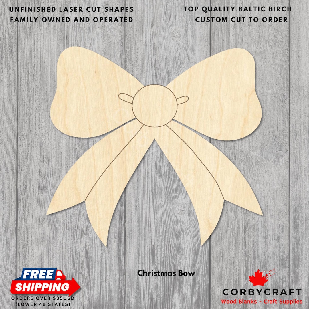 Lazos navideños de madera en blanco para manualidades / Madera ...
