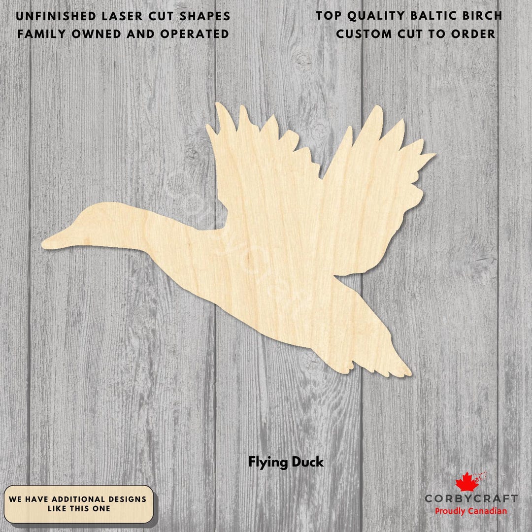 Flying Duck Wooden Craft Blanks | Baltic Birch Plywood Cutouts | Laser ...