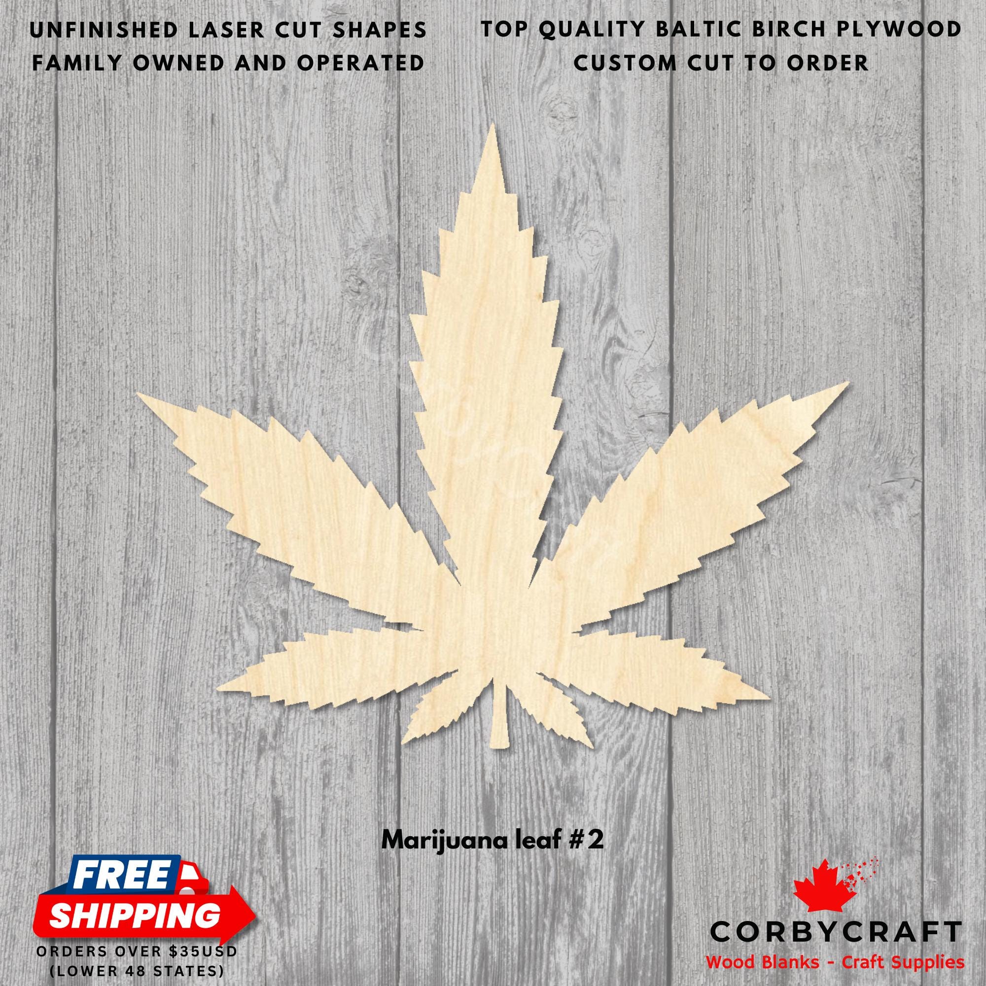 Marijuana Leaf Laser Cut | | Laser Cut Cannabis Leaf in Multiple Sizes ...