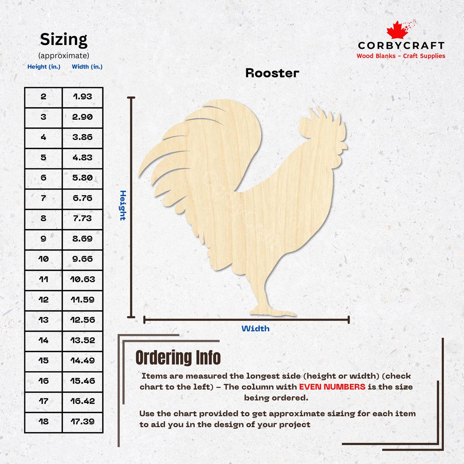 Wooden Rooster Craft Blanks | Laser Cut Baltic Birch Rooster Cutouts ...