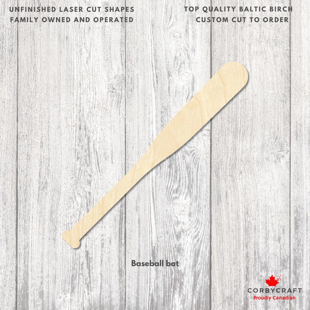 Baseball Bat Laser Cut Baltic Birch Shapes | Unfinished Wood Cutouts ...