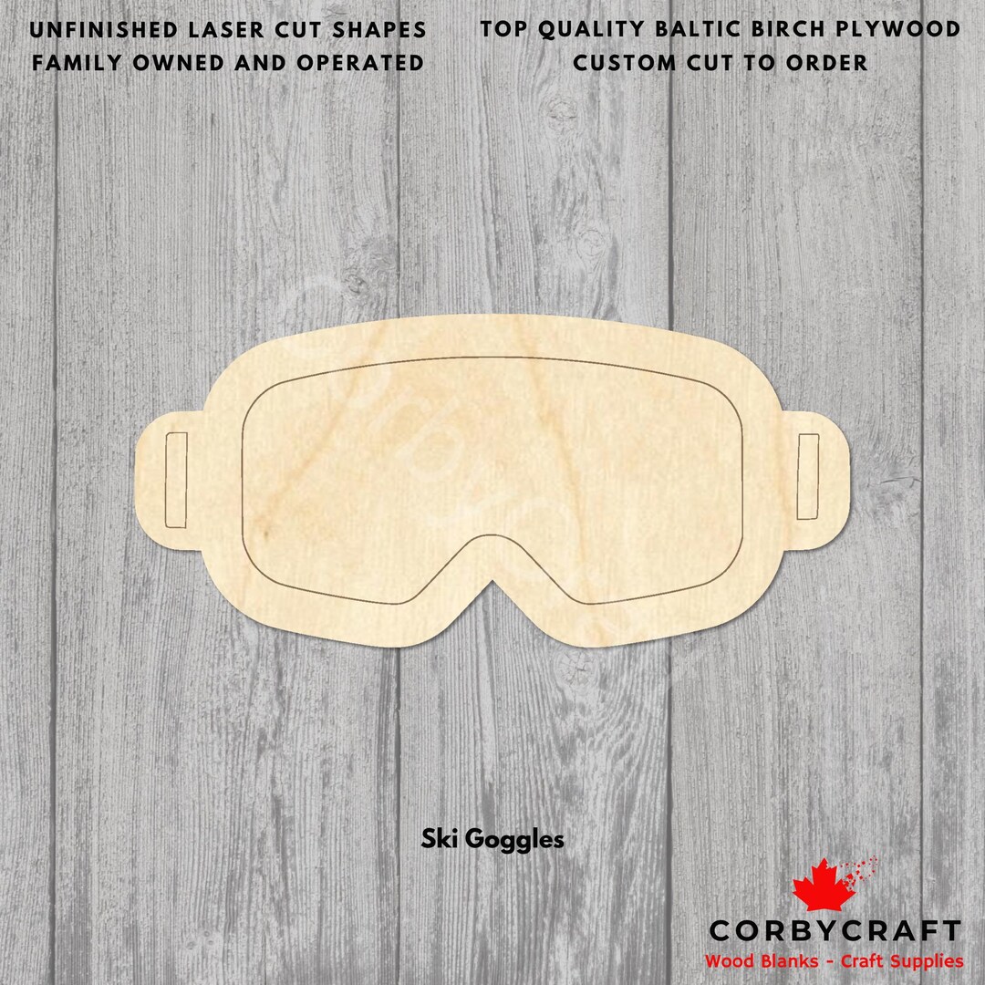 Ski Goggles Laser Cut | Unfinished Baltic Birch Cutouts | Laser Cut Ski ...