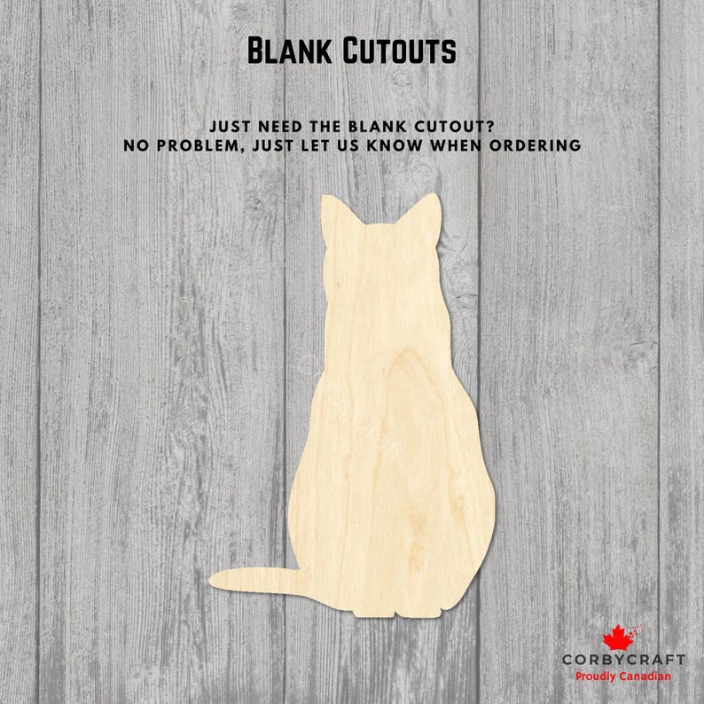 Laser Cut Cat Shapes #9 | Unfinished Baltic Birch Cats | Craft Blanks ...