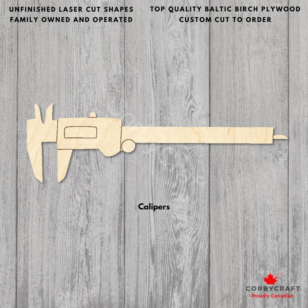 Wooden Calipers Cutouts | Laser Cut Baltic Birch | Unfinished Tool ...