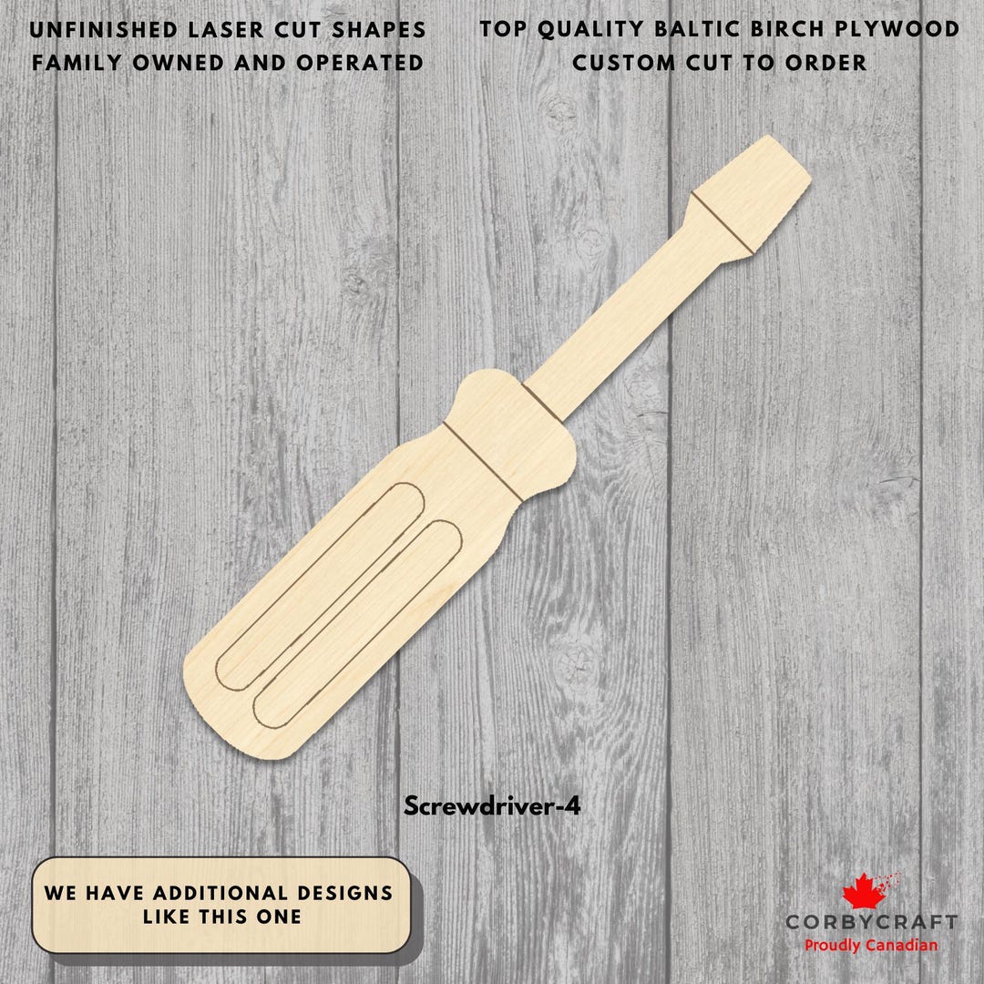 Baltic Birch Screwdriver Craft Blank | Laser Cut Tool Cutout - Etsy