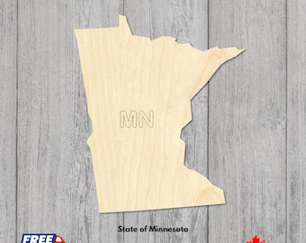 2" - 34" Minnesota, MN State Wooden Cutout Shape, Silhouette, Gift Tags ...