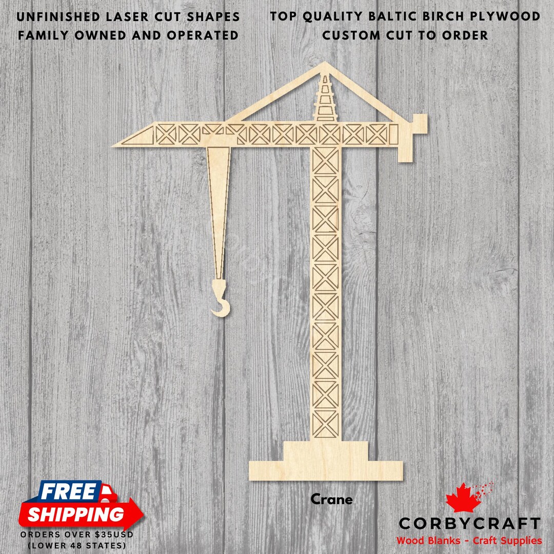 Laser Cut Crane | Unfinished Baltic Birch Wood Cutout - Etsy