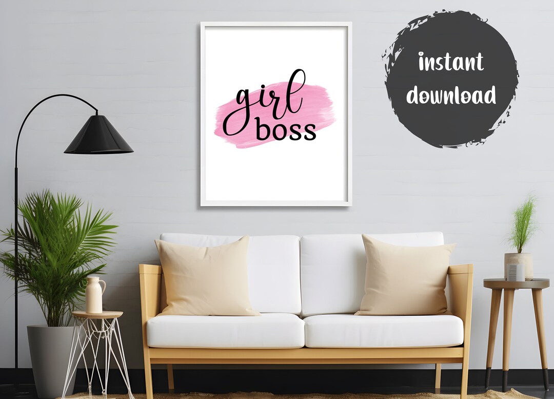 Printable Girl Boss Wall Art, Instant Download, Boss Babe Wall Art ...